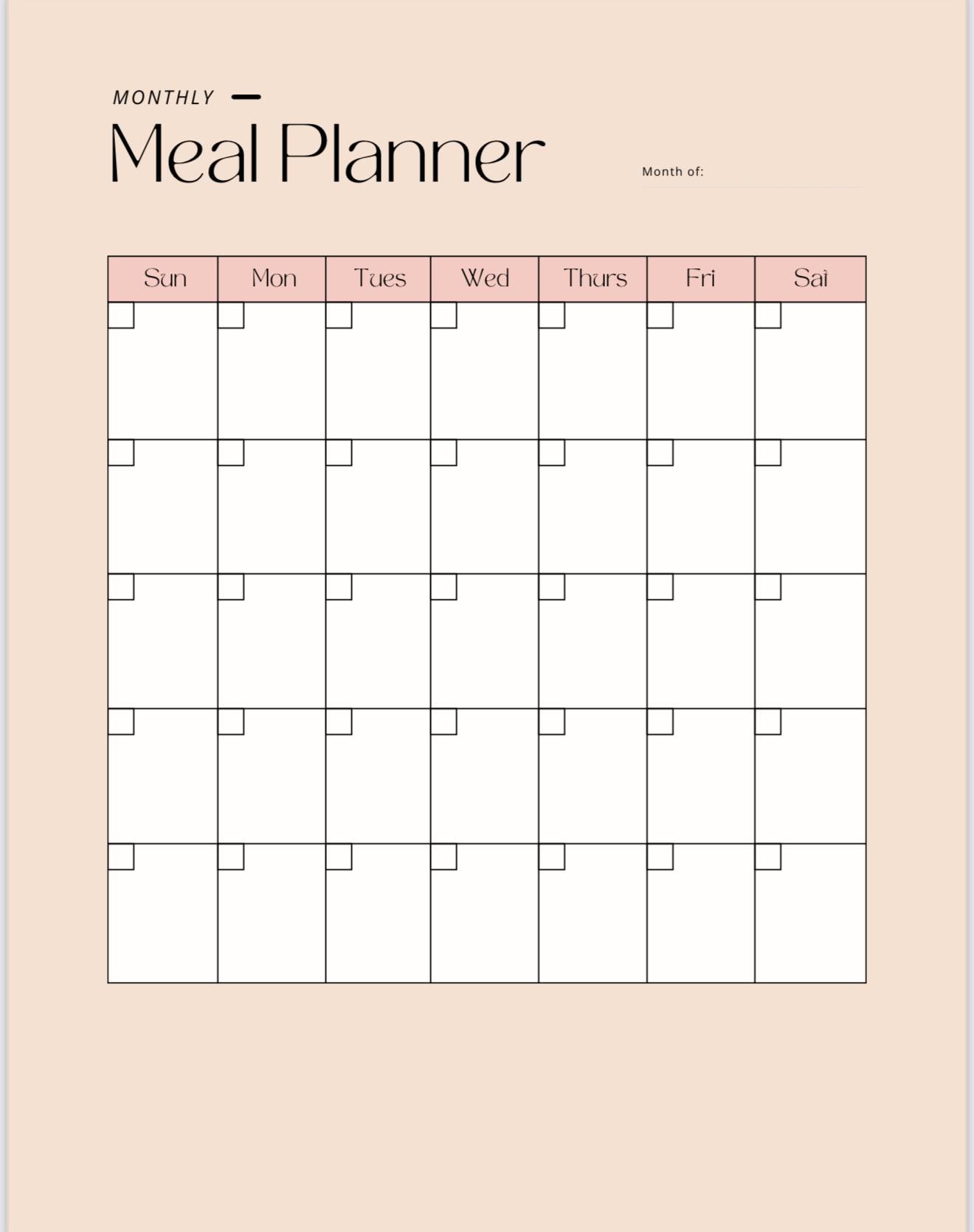 Pink Printable Meal Planner | Daily, Weekly and Monthly Meal Tracker ...