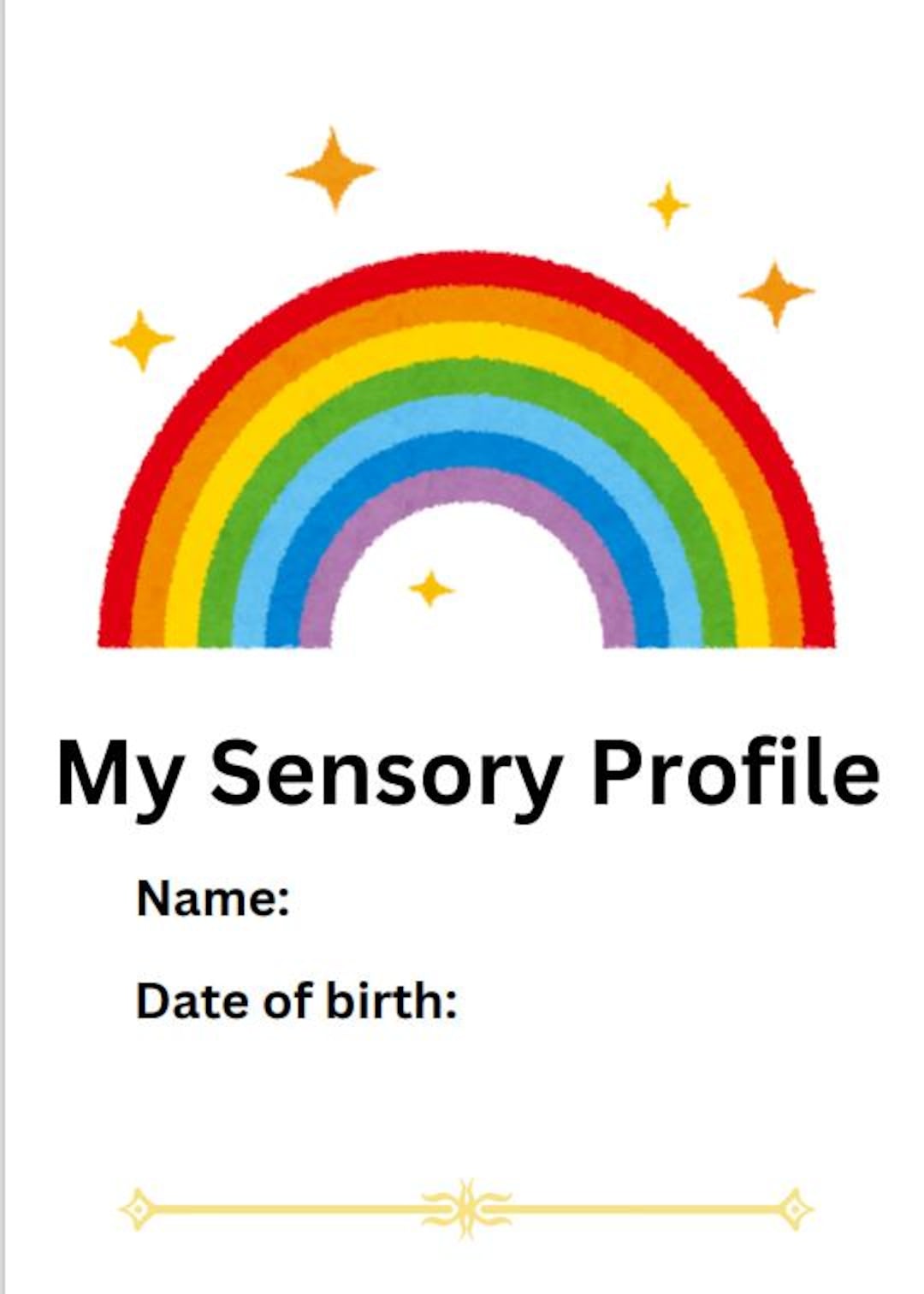 Printable Sensory Profile- Perfect for Use in Fostering, Health, Social ...