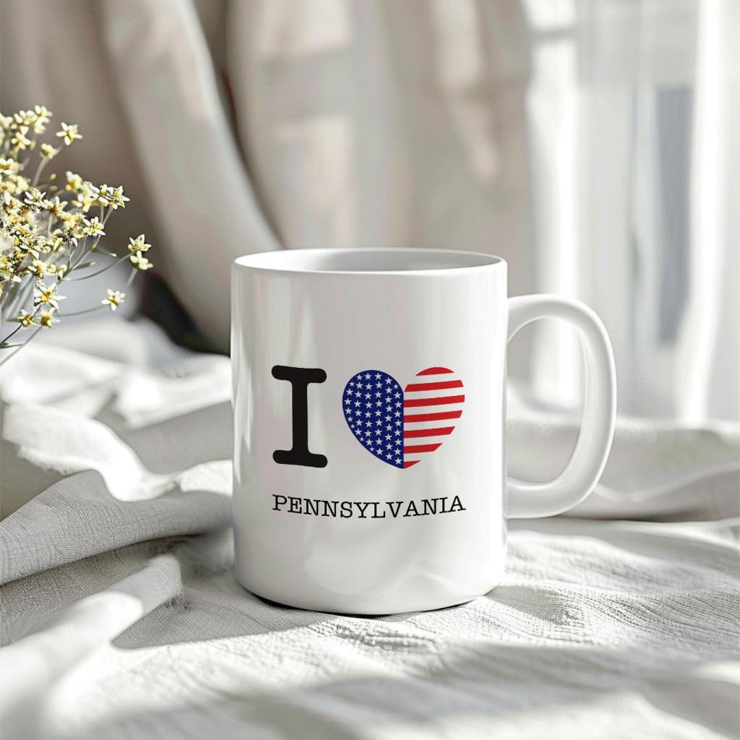 I Love Pennsylvania - American State Pride - Pennsylvania Mug - Ceramic ...