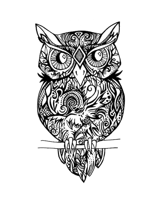 Impresión de búho tribal descargable | Etsy