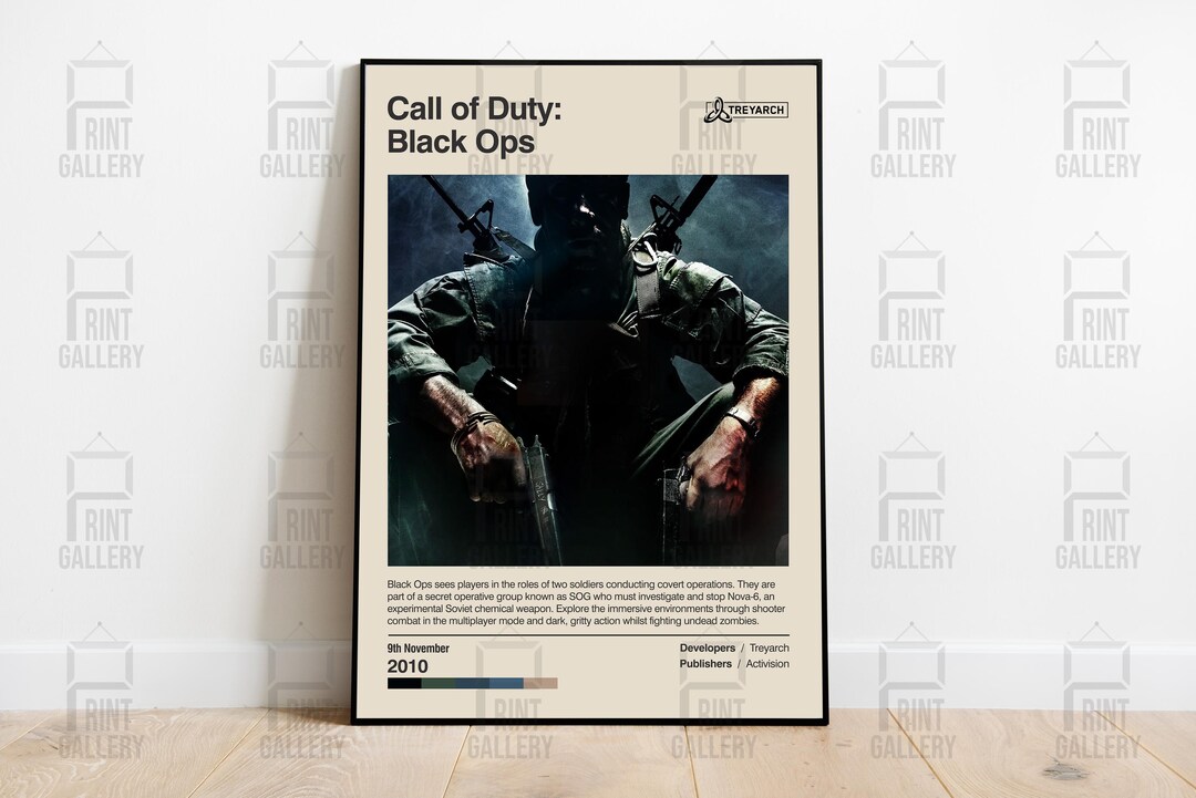 Call of Duty Black Ops Video Game Poster Digital Download A4-A0 Gaming ...