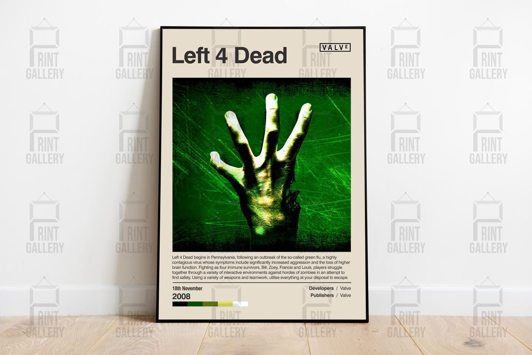Left 4 Dead Video Game Poster Digital Download A4-A0 Gaming Print Video ...