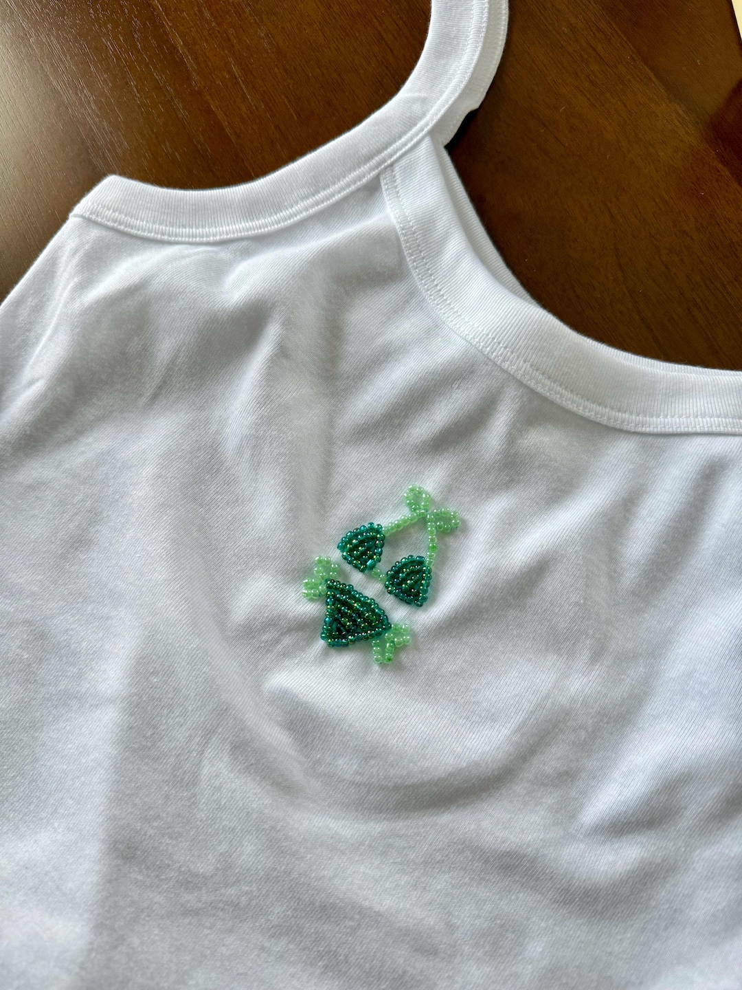 Custom Beaded Bikini Tank Top: Hand Embroidered Summer Beach Wear - Etsy