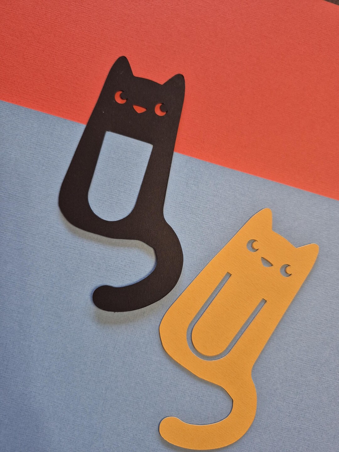Cat Bookmark Set (2) - Cardstock Paper Clip - Etsy