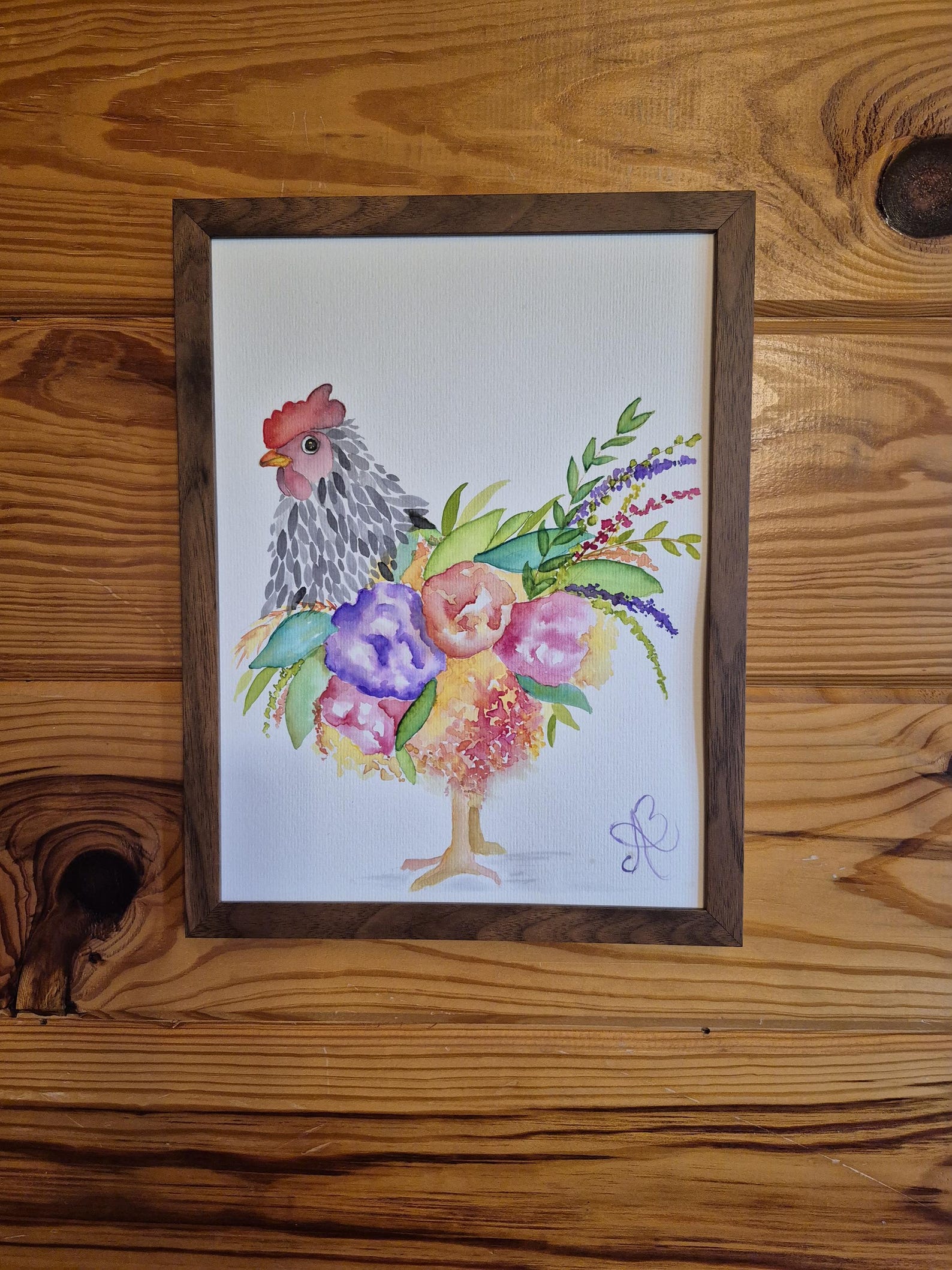 Original Spring Chicken Watercolor Painting: Farm Animal Art (9x12) - Etsy