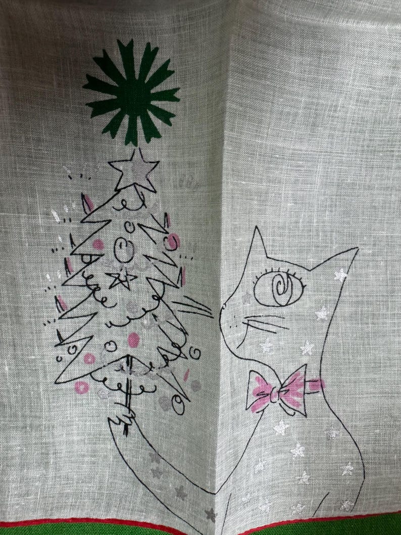 Vintage Christmas Welcher Seasons Greetings Anthropomorphic Cat Candles ...