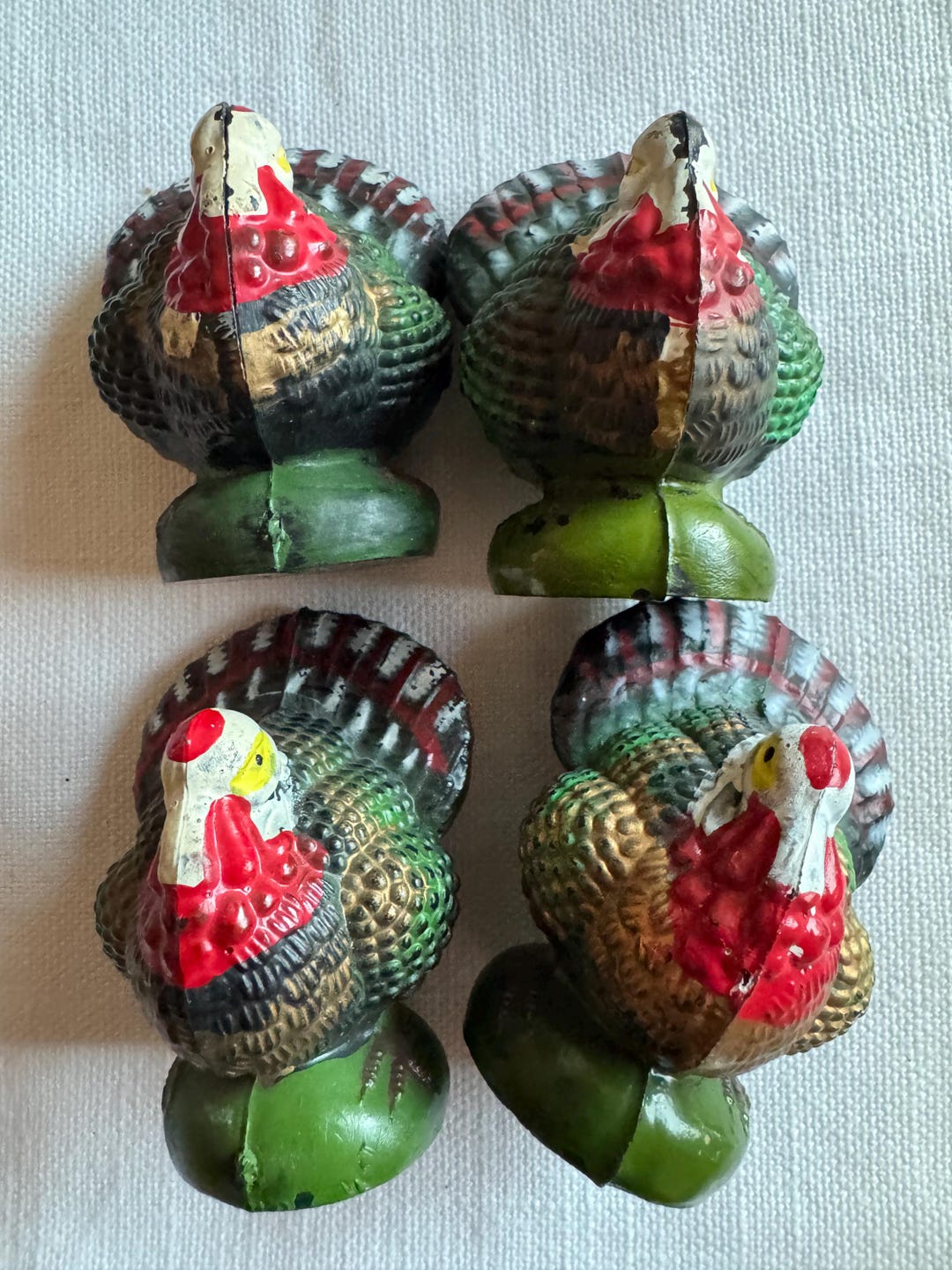 Vintage Plastic Turkey Figurines: Hong Kong Thanksgiving Decor, Set of ...