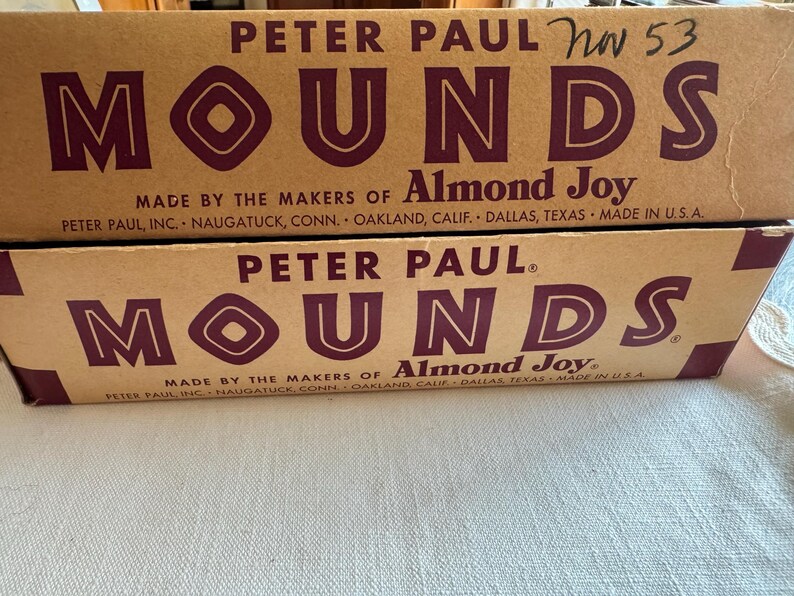 Vintage Peter Paul Mounds Big Double Bar 10 Cents Empty Box-1950 - Etsy