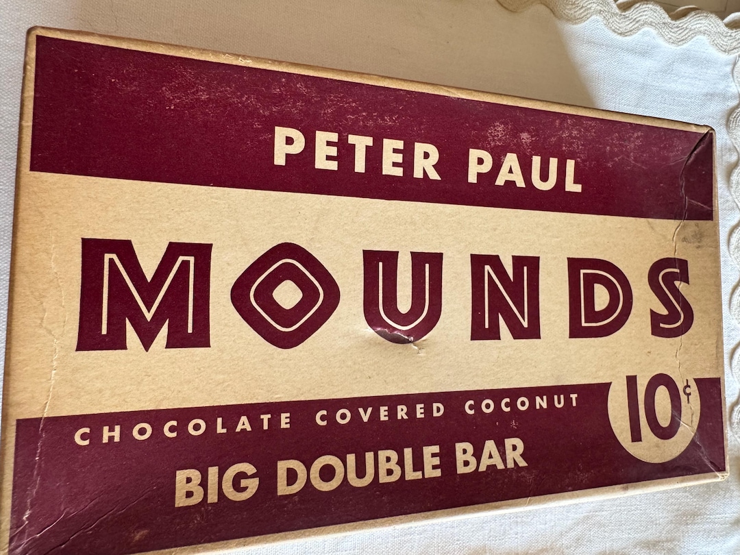 Vintage Peter Paul Mounds Big Double Bar 10 Cents Empty Box-1950 - Etsy