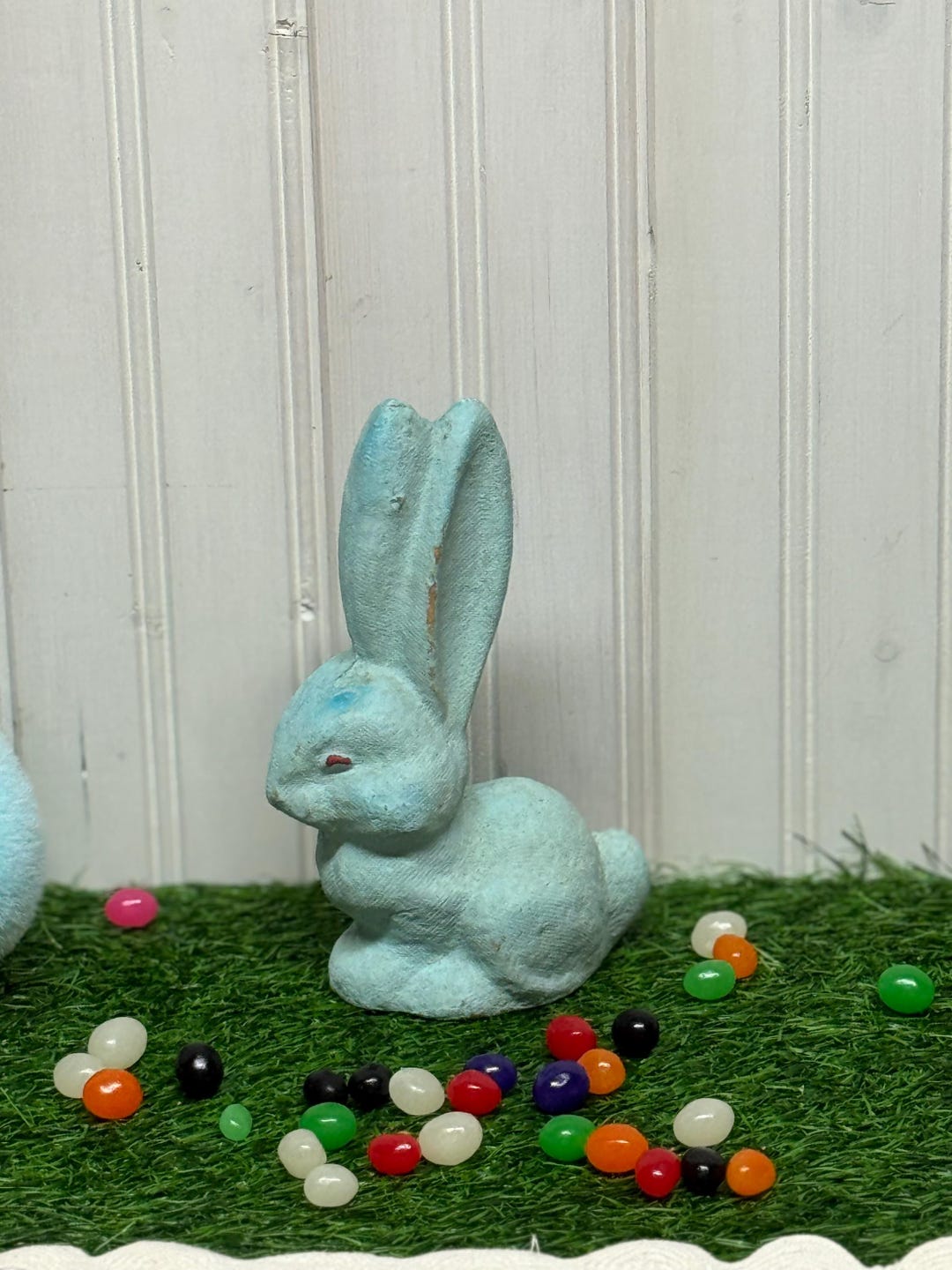 Vintage Aqua Paper Mache Crouching Rabbit, 1950, Pulp Paper Mache - Etsy