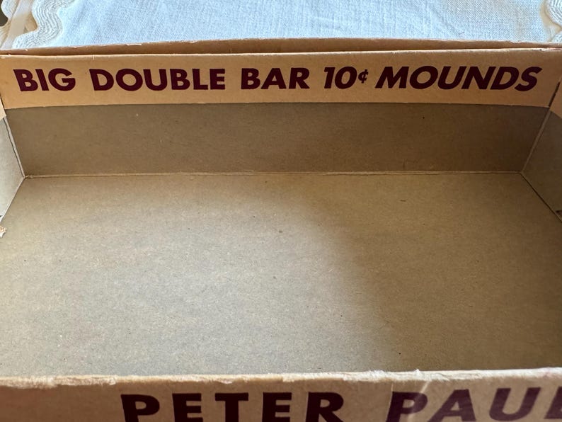 Vintage Peter Paul Mounds Big Double Bar 10 Cents Empty Box-1950 - Etsy