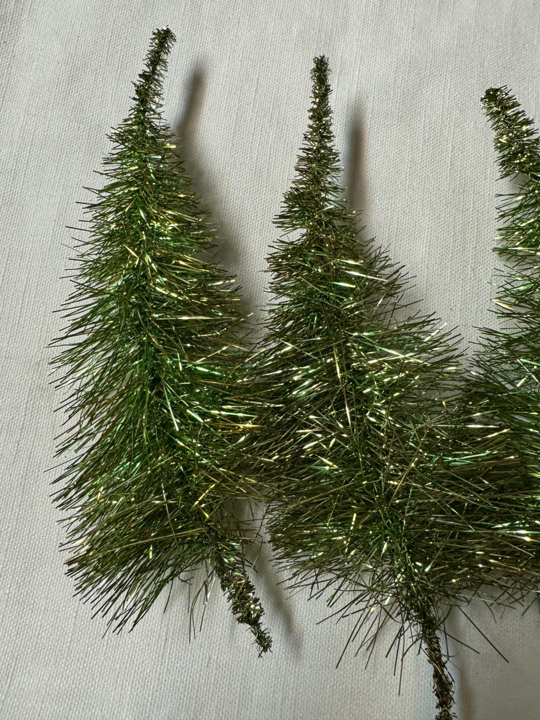 Vintage NOS 3 Green and Gold Christmas Tinsel Picks: West Germany, 8 ...