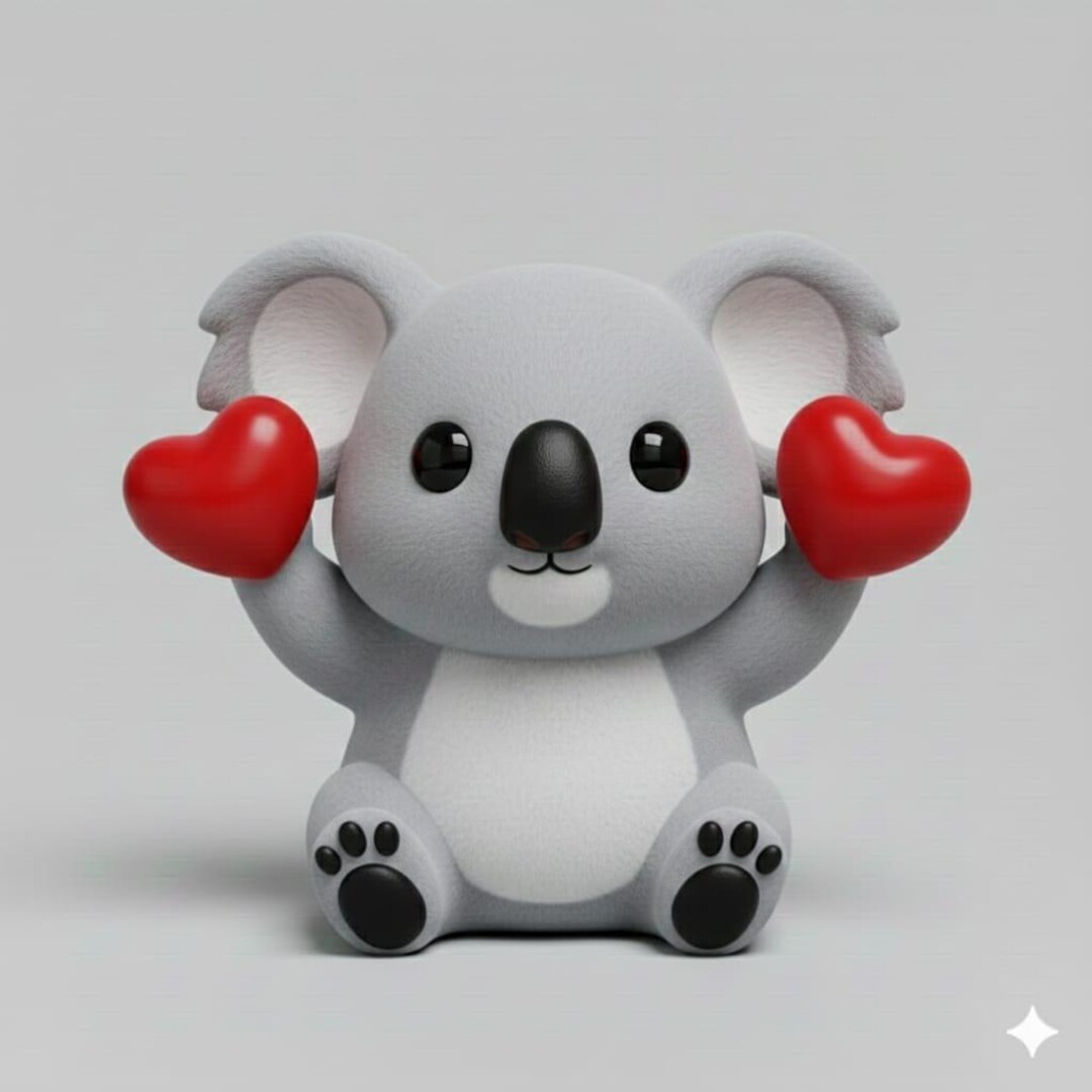 Chubby Kawaii Valentine Koala STL – Cute 3D Printable Figurine With ...