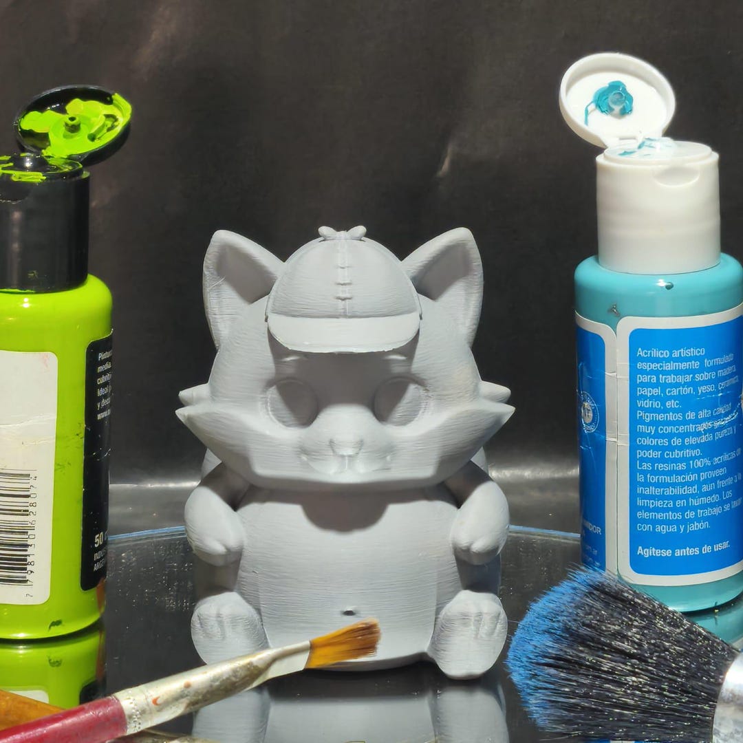 Twin-tail Fox Chubby Kawaii STL – Cute 3D Printable Figurine – Two-tail ...