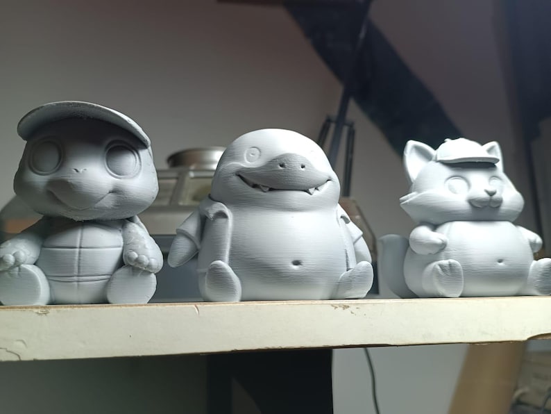 Chubby Kawaii Animals STL Bundle - 3x 3D Printable Figurines (Shark ...