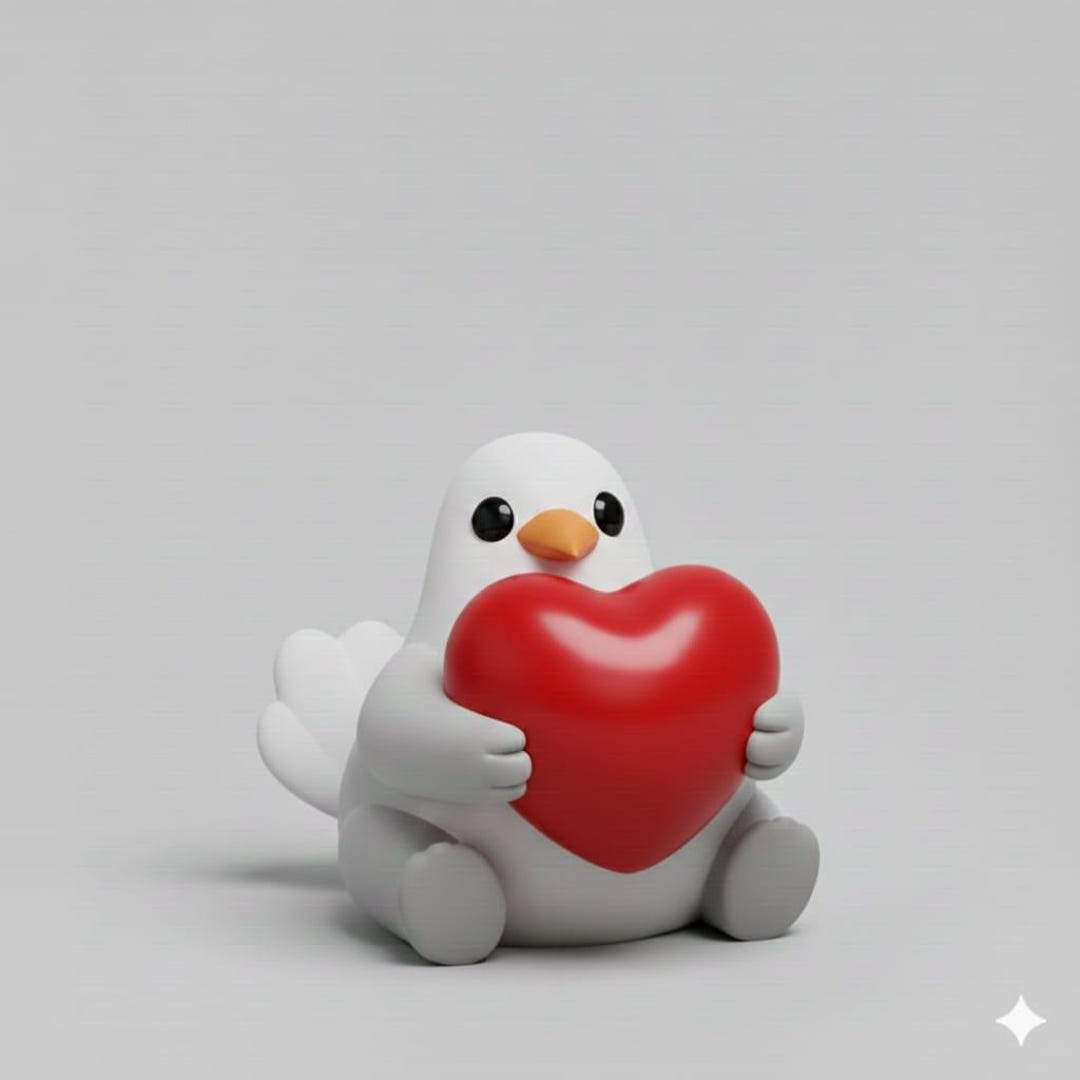 Chubby Kawaii Valentine Dove STL – Cute Love Bird With Heart – 3D ...