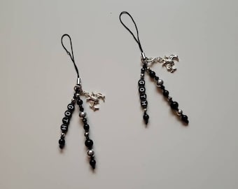 Amethyst Bat Beaded Goth Mobile Cell Phone Charm Accessory Strap - Etsy