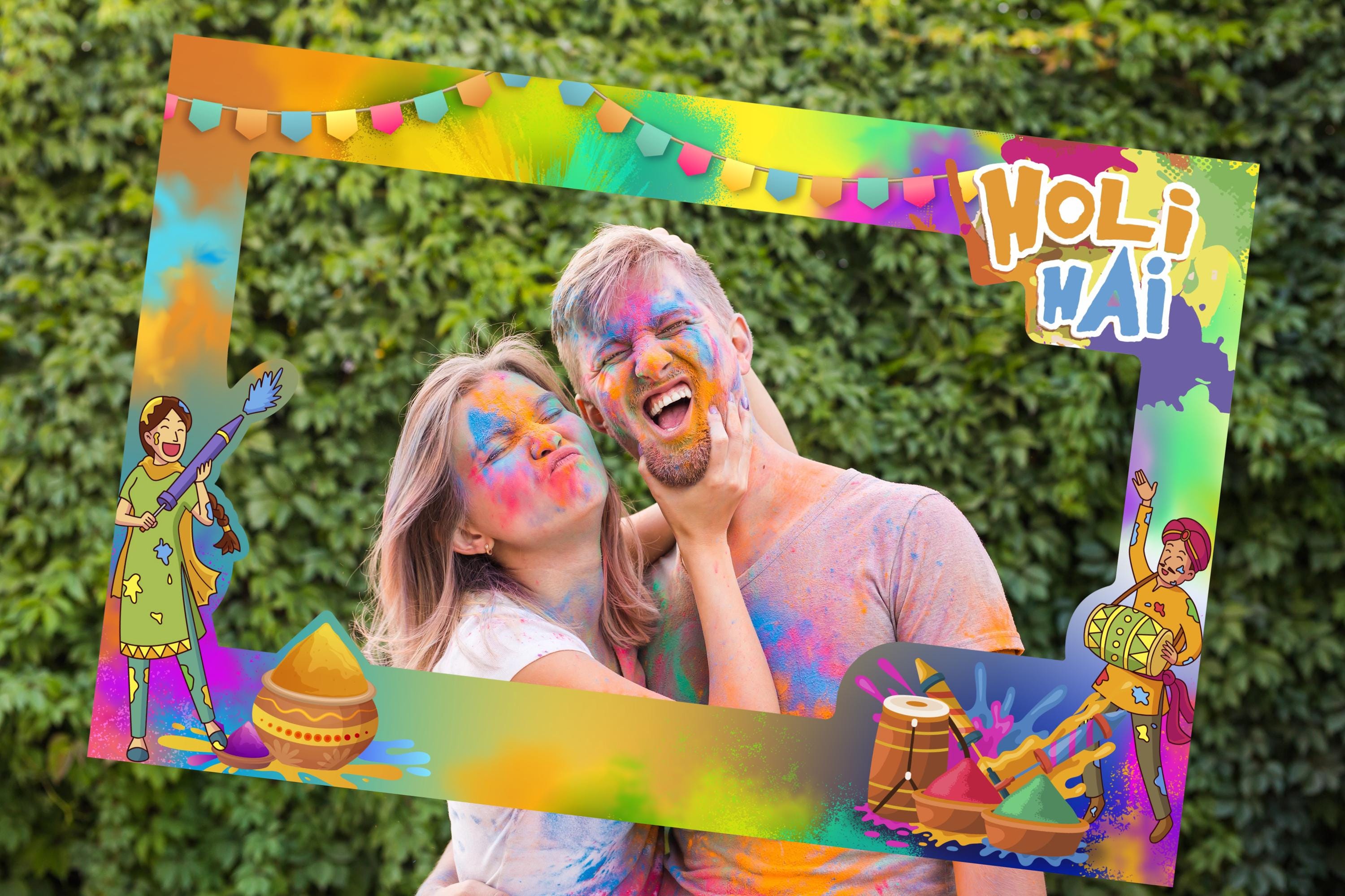 Holi Photo Booth Props | Photo Station | Photo Cutout | Holi Decor ...