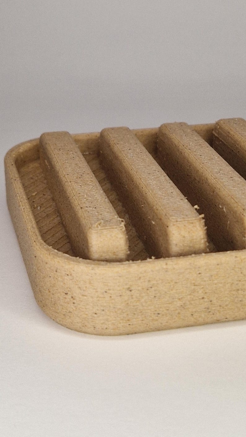 Japandi Sponge Holder | Sink Tray With Drain Spout | Eco Wood Look - Etsy