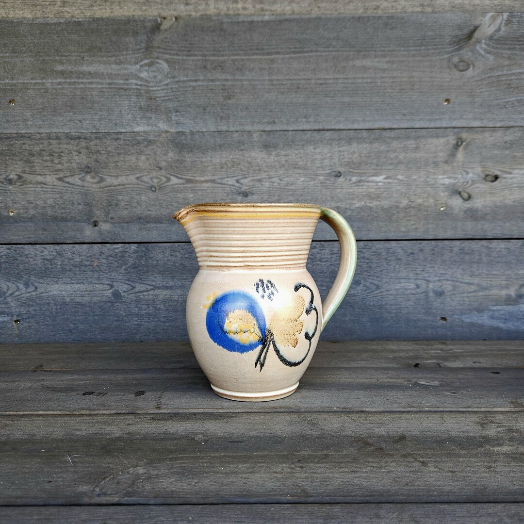 Vintage Norwegian Gann’s Pottery Pitcher – Hand-painted Scandinavian ...