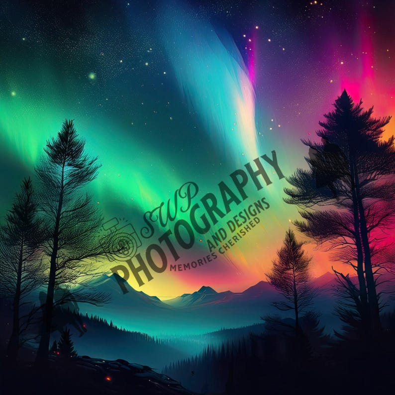 25 Fantasy Northern Lights Designs, Outdoor, Nature, Vibrant, Digital ...