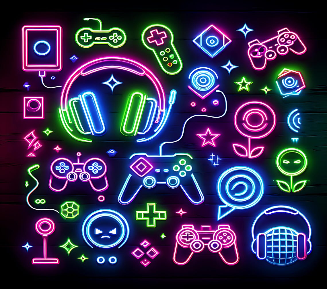 Neon Sign Gaming Design, Neon Gaming Controller, Neon Gaming Tumbler ...