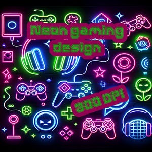 Neon Sign Gaming Design, Neon Gaming Controller, Neon Gaming Tumbler ...