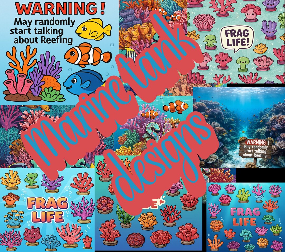 Marine Tank Designs, Save the Reefs Png Designs, Png Designs, Tumbler ...
