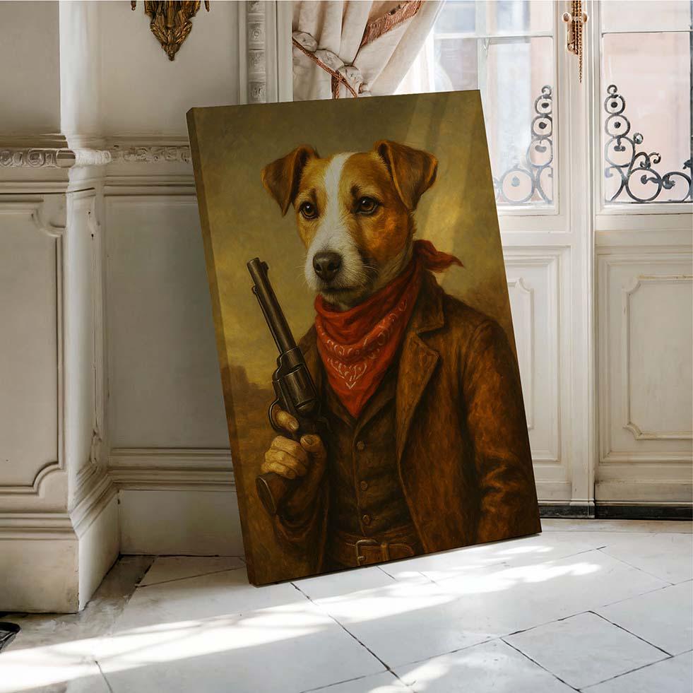 The Bandit - Jack Russell Terrier Canvas Print, Vintage-inspired Pet ...