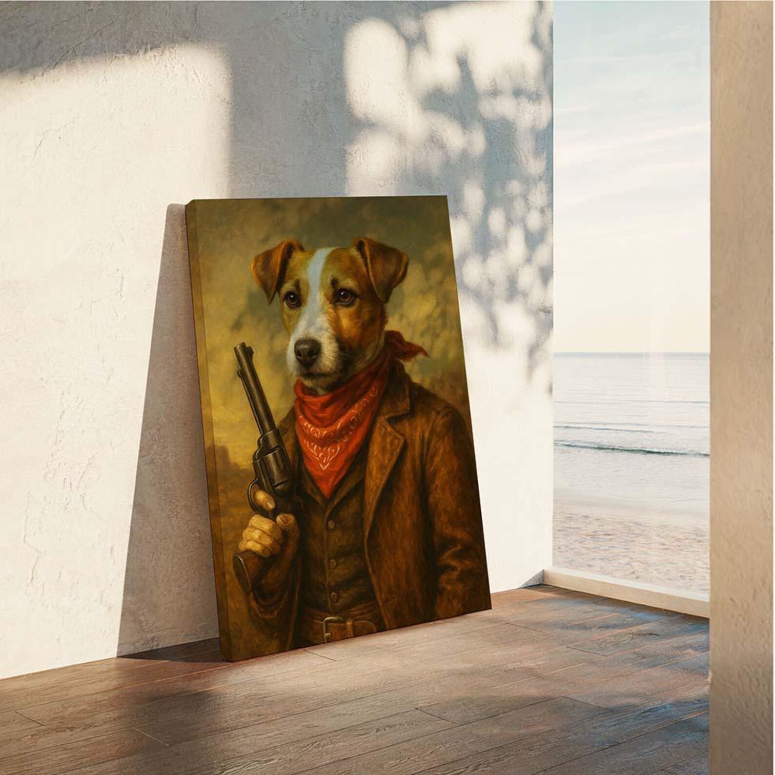 The Bandit - Jack Russell Terrier Canvas Print, Vintage-inspired Pet ...