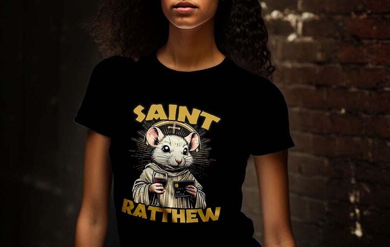 Saint Ratthew Funny Rat Lover T-shirt | Unique Graphic Tee | Perfect ...
