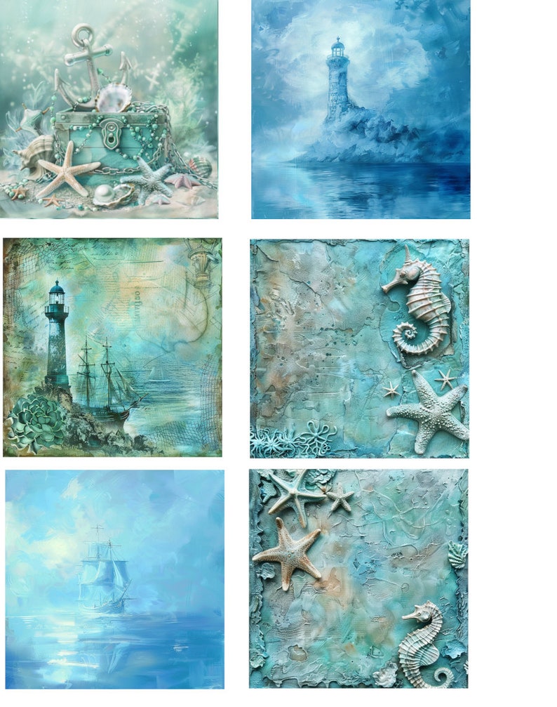 Nautical Fantasy Sea Fairy Tale Digital Junk Journal Pages, Digital ...