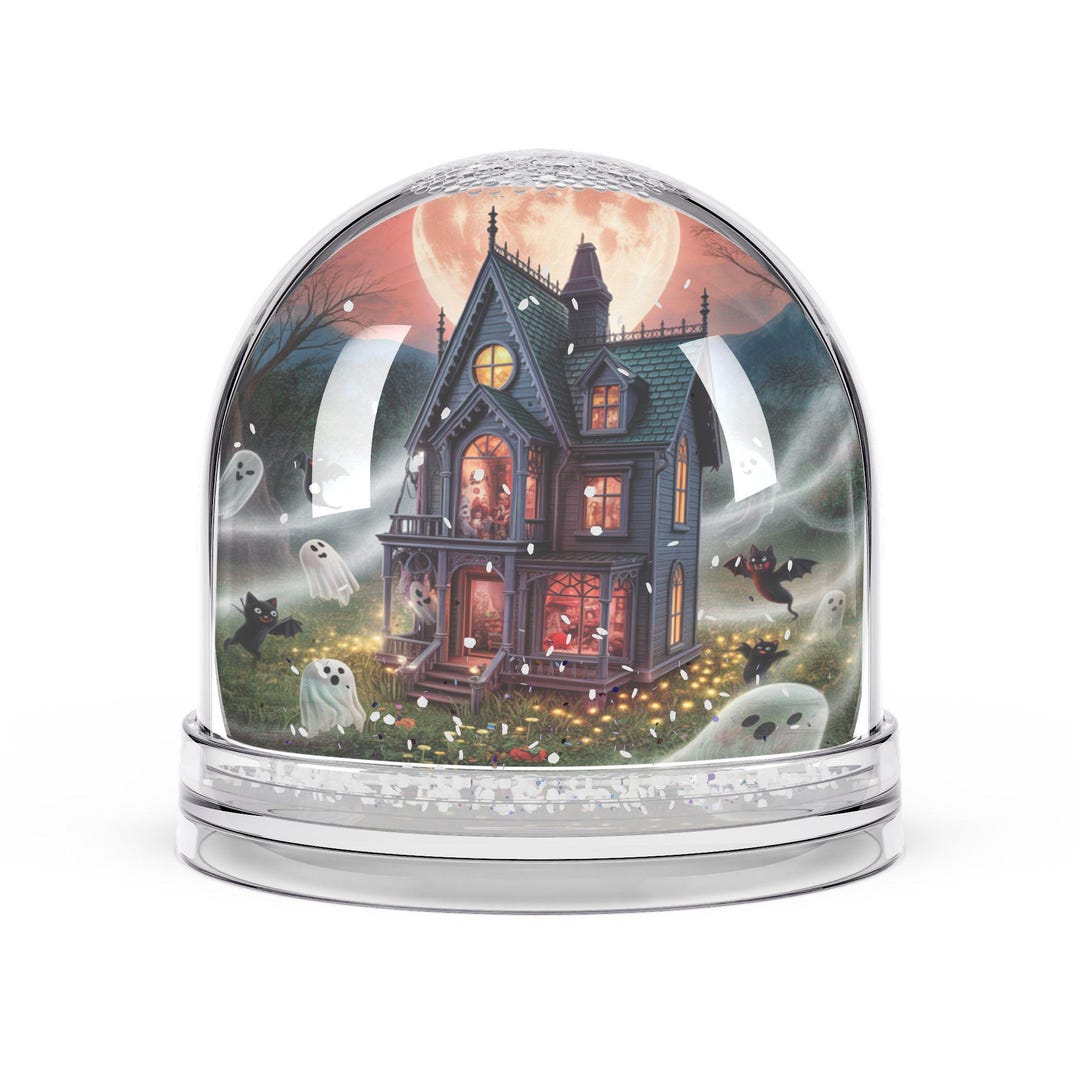 Snow Globe, Halloween Spooky Ghost House Decor, Haunted Miniature ...
