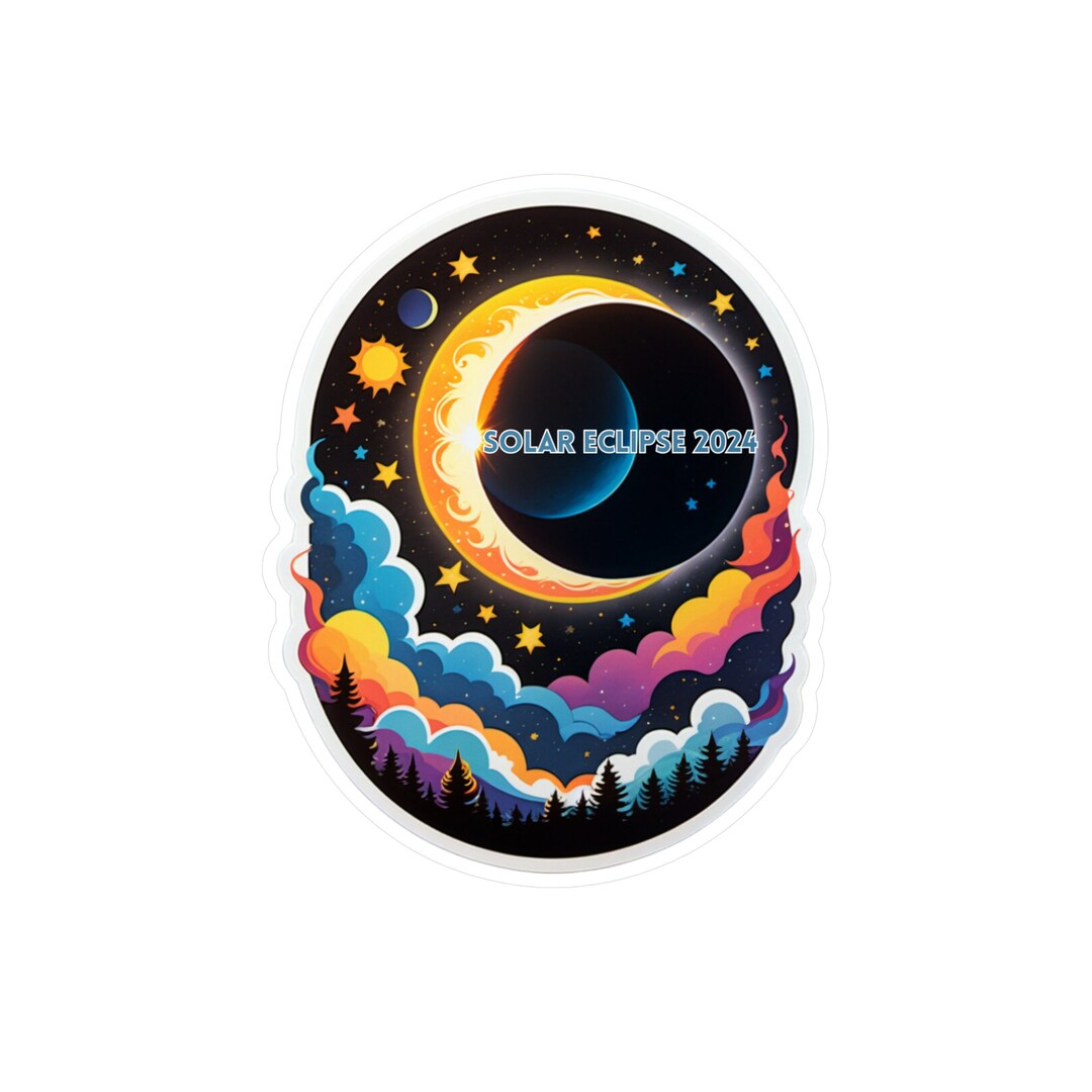 Solar Eclipse (blue) 2024| Kiss-cut Vinyl Decals\great Gift|astronomy ...