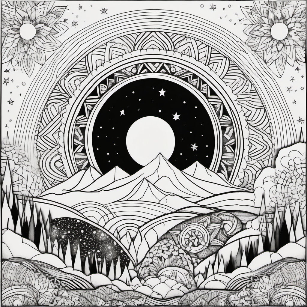 Solar Eclipse 2024 Coloring Pages Instant Download 30 Pages 8.511 Adult ...