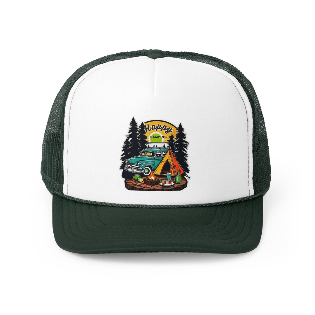 Happy Camping Trucker Caps| Camping Themed Apparel| Great Gift ...