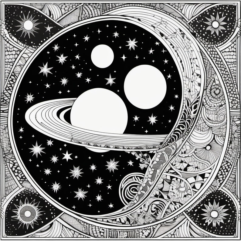 Solar Eclipse 2024 Coloring Pages Instant Download 30 Pages 8.511 Adult ...