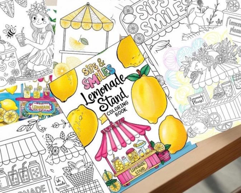 Lemonade Stand Bundle: 45 Coloring Pages, Planner & Stickers ...