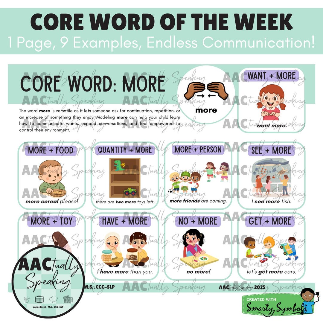 MORE Core Word Handout (digital Download) - Etsy