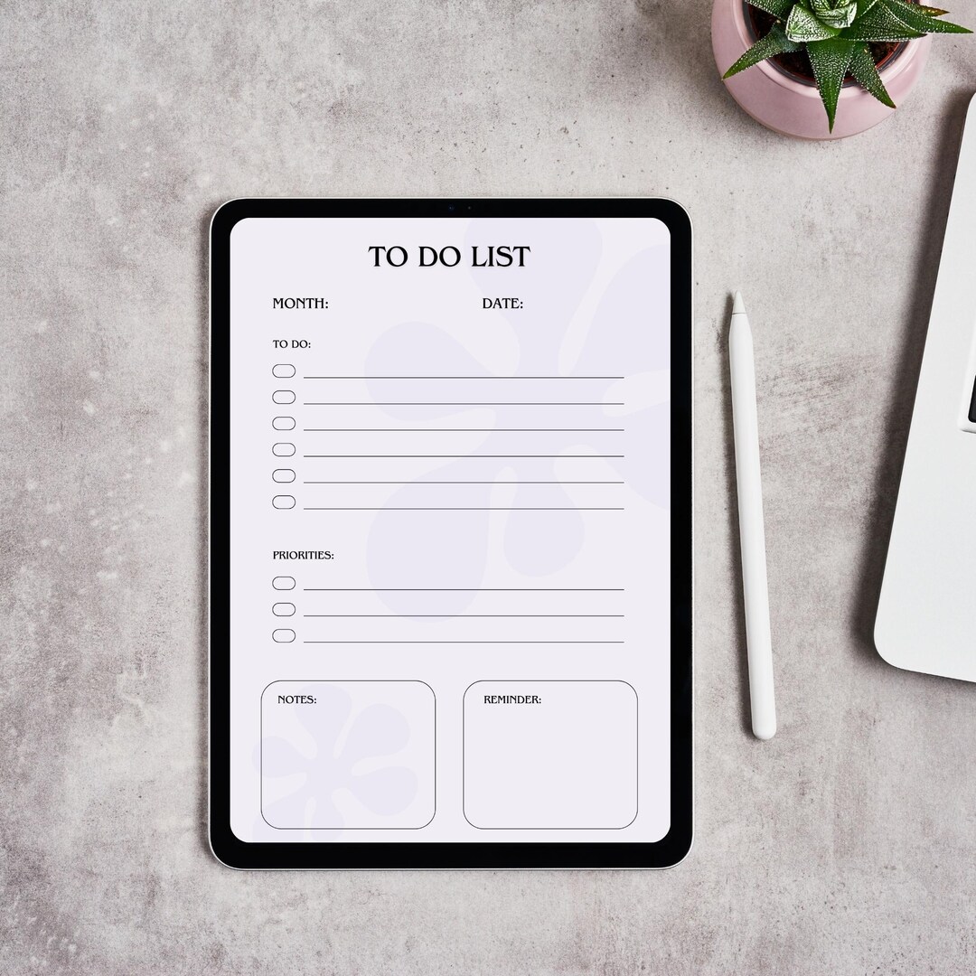 Printable To-do List | Minimalist Daily Planner | Productivity Template ...