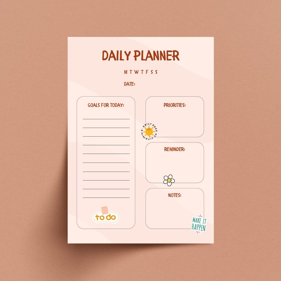 Printable To-do List | Minimalist Daily Planner | Productivity Template ...