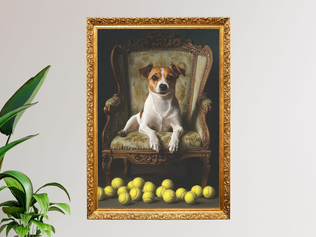 Jack Russell Poster | Royal Chair Dog Art | Elegant Jack Russell Print ...