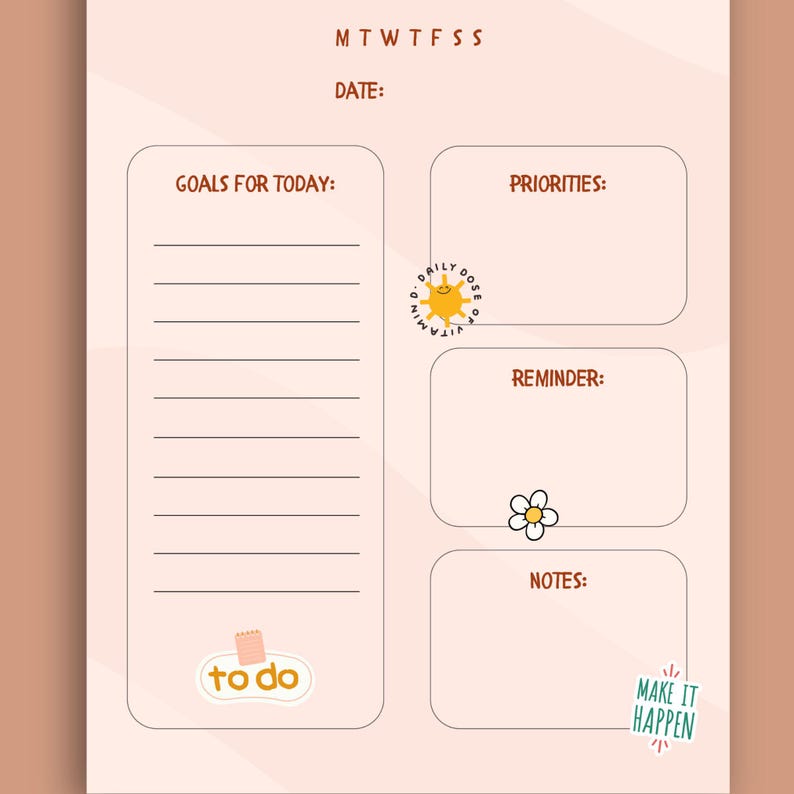 Printable To-do List | Minimalist Daily Planner | Productivity Template ...