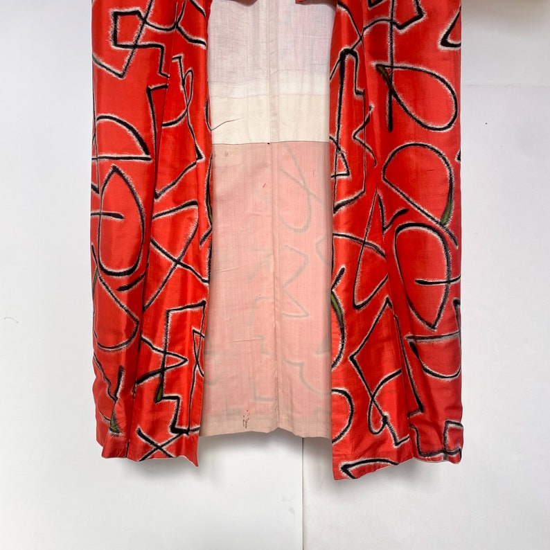 Vintage Japanese MCM Mid Century Pattern Silk Kimono O/S - Etsy