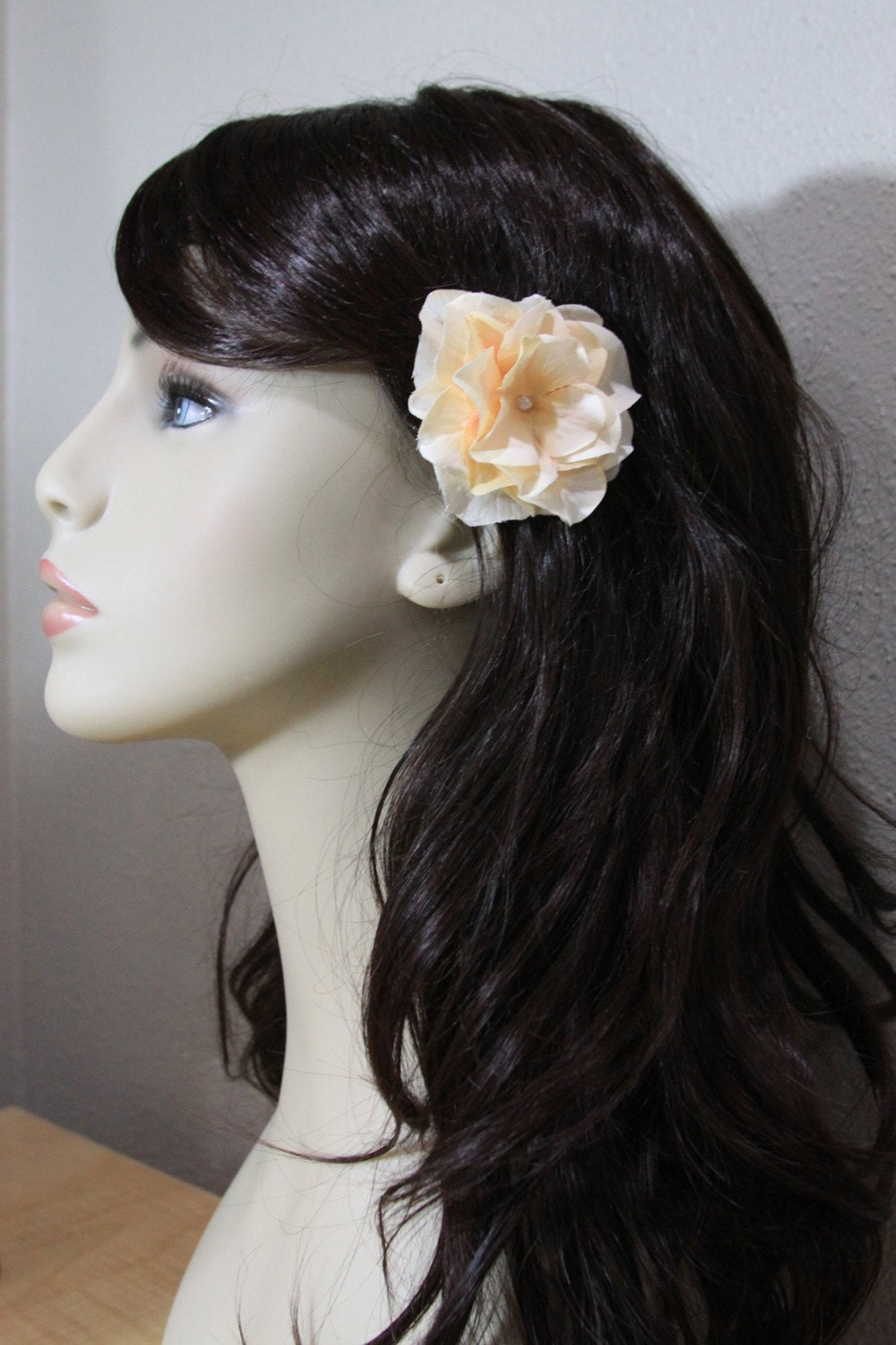 1 Peach Flower on an Alligator Clip Handmade Hair Flower Accessories - Etsy