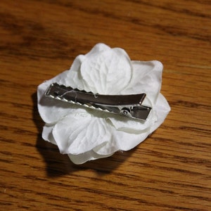1 Small White Flower on an Alligator Clip - Handmade Flower Hair ...