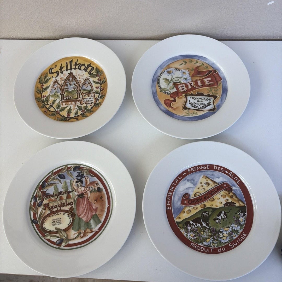 Restoration Hardware Classic Cheese - Set of 4 Salad 7.5”plates - DW MW ...