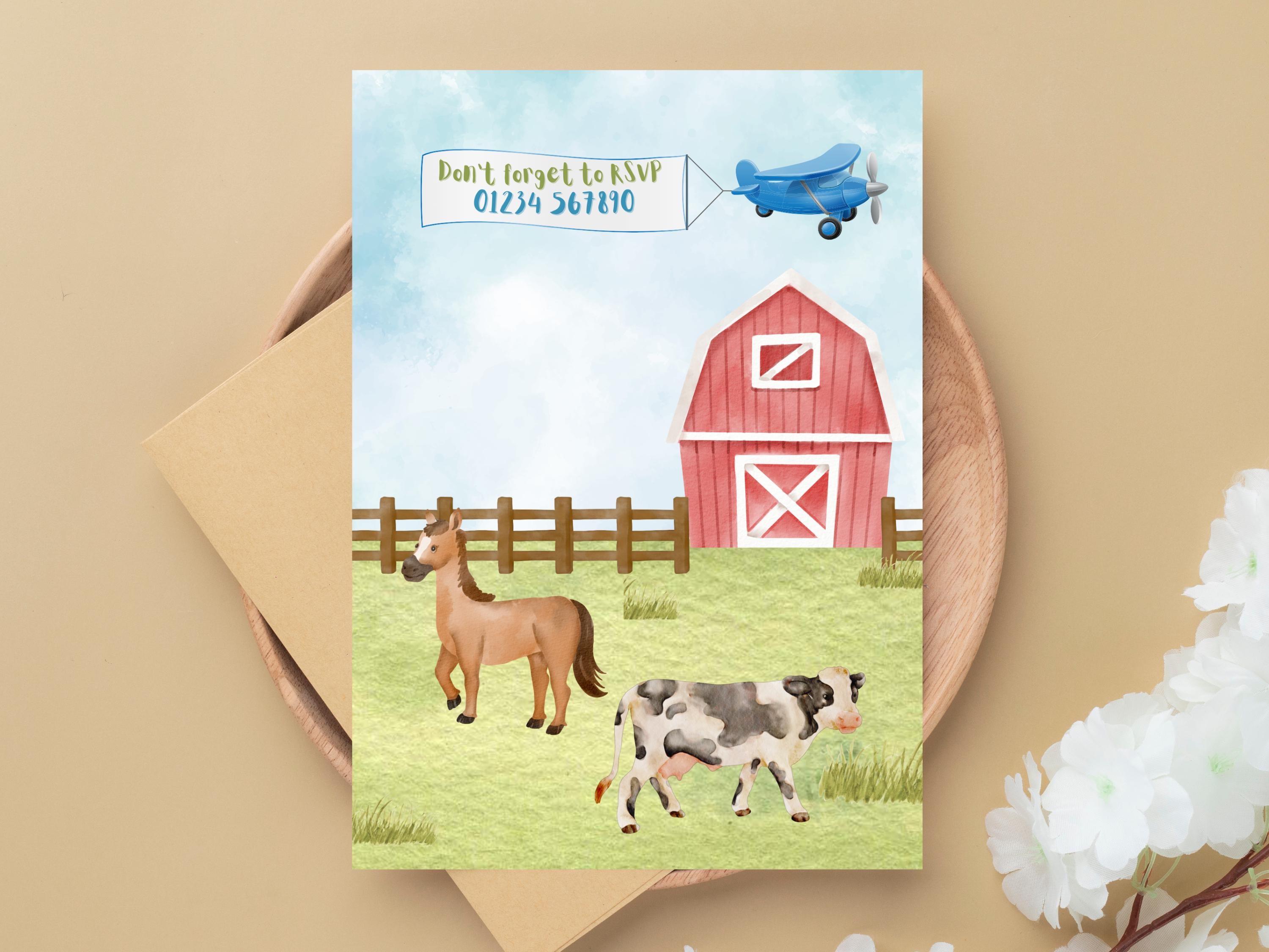 Tractor Farm | Children's Party Invitation | Ride on Over | Invite ...