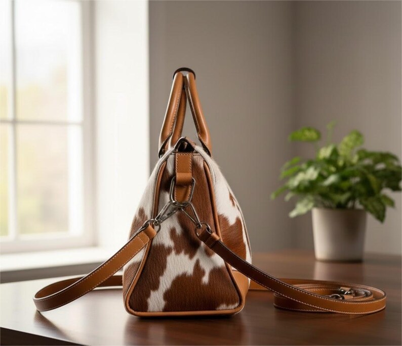 Handmade Cowhide Tote Bag – Genuine Hair-on Leather Purse – Western ...