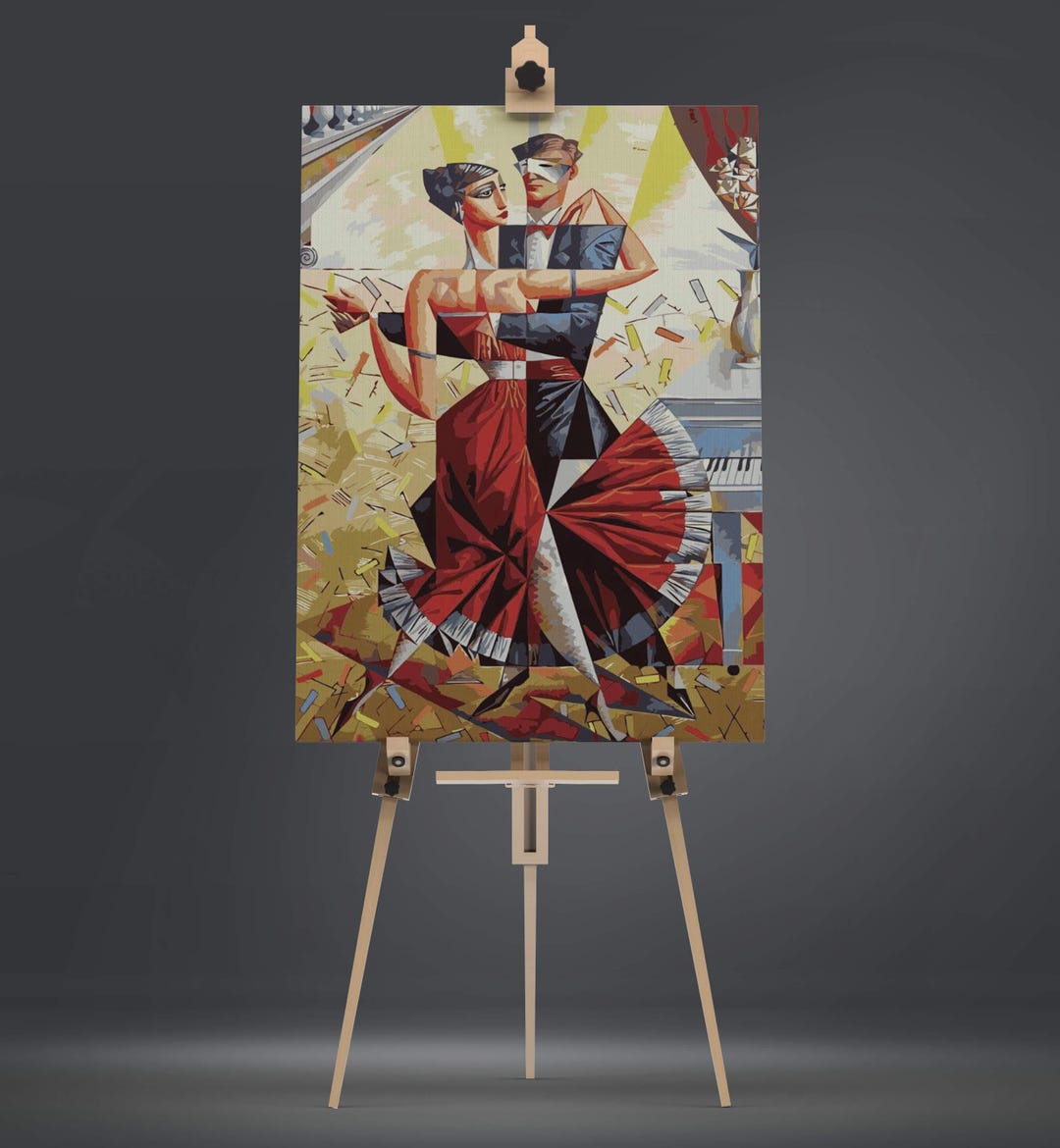 Tango Dance Paint by Numbers Kit: Abstract Cubist DIY Canvas Art - Etsy